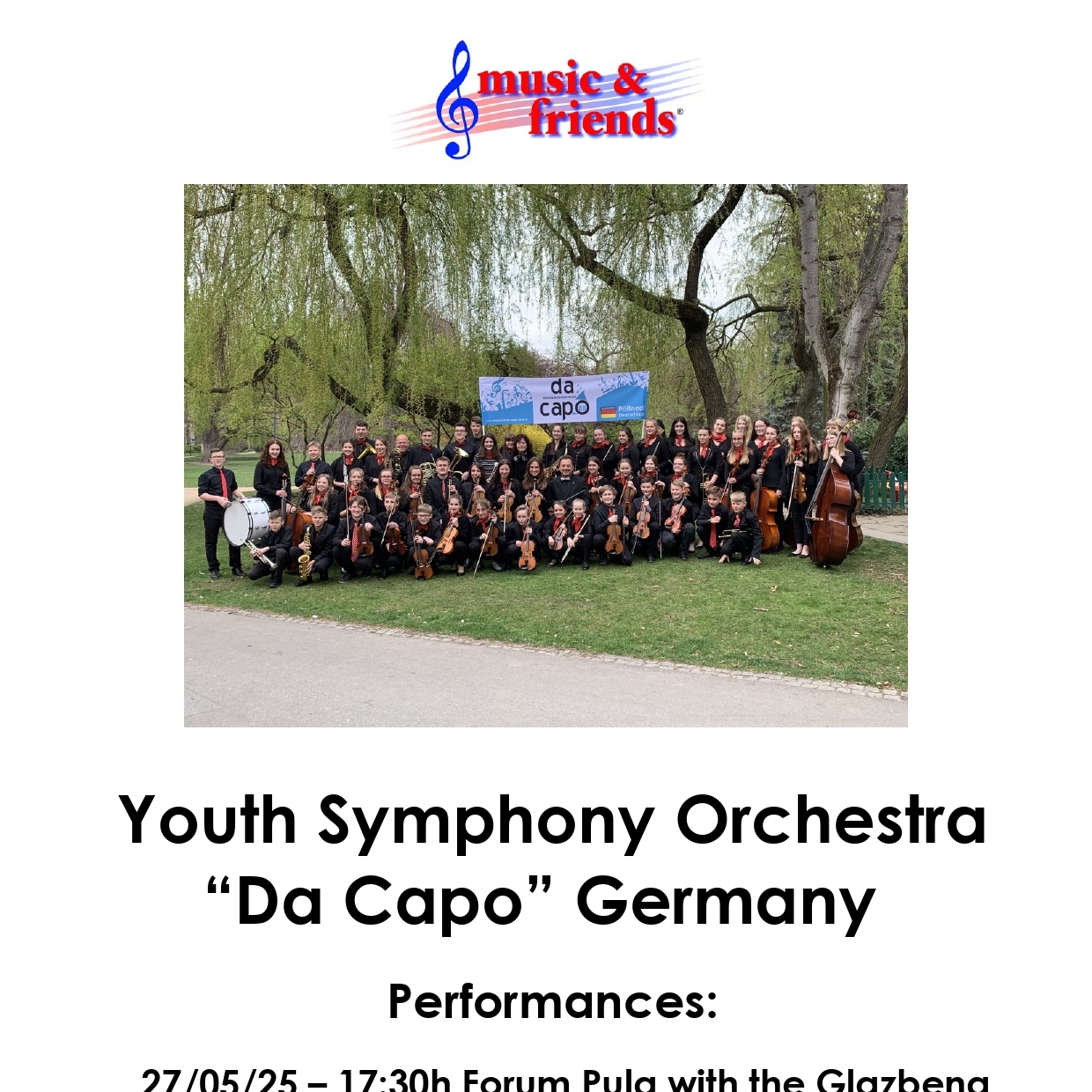 Youth Symphony Orchestra “Da Capo” Germany - Tourism Office Pula